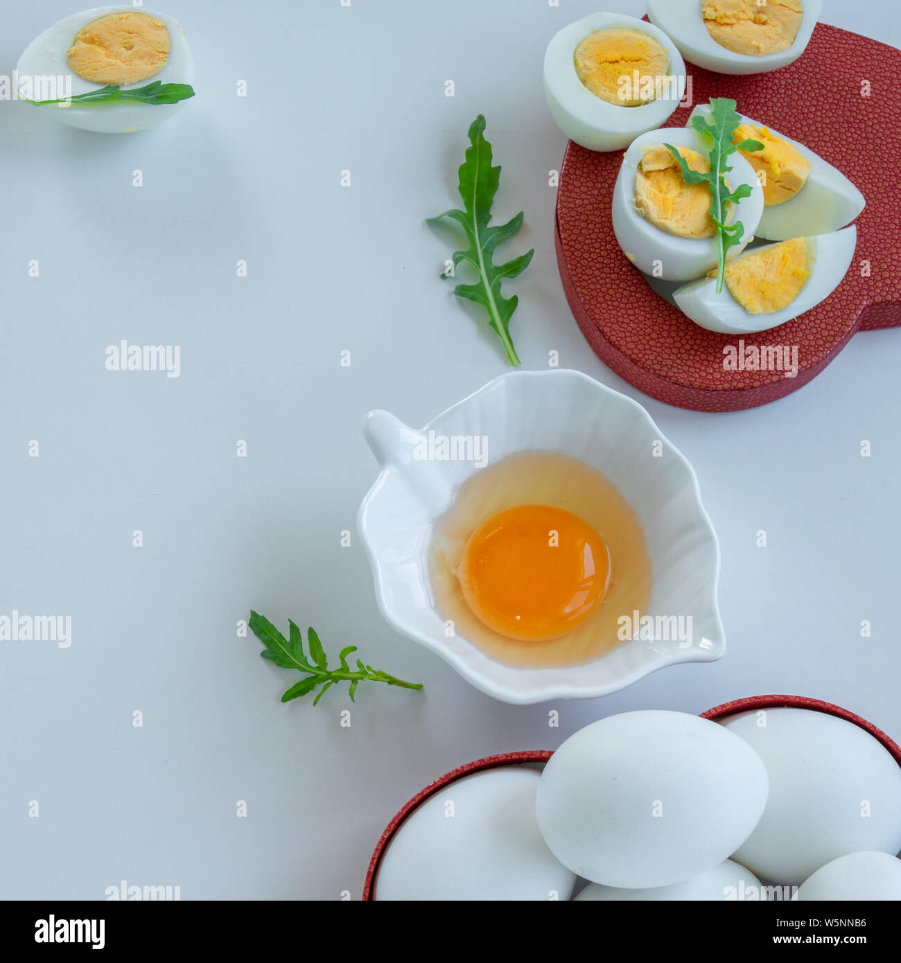 Eggs background. Healthy eating concept, energy ingredients Stock Photo ...