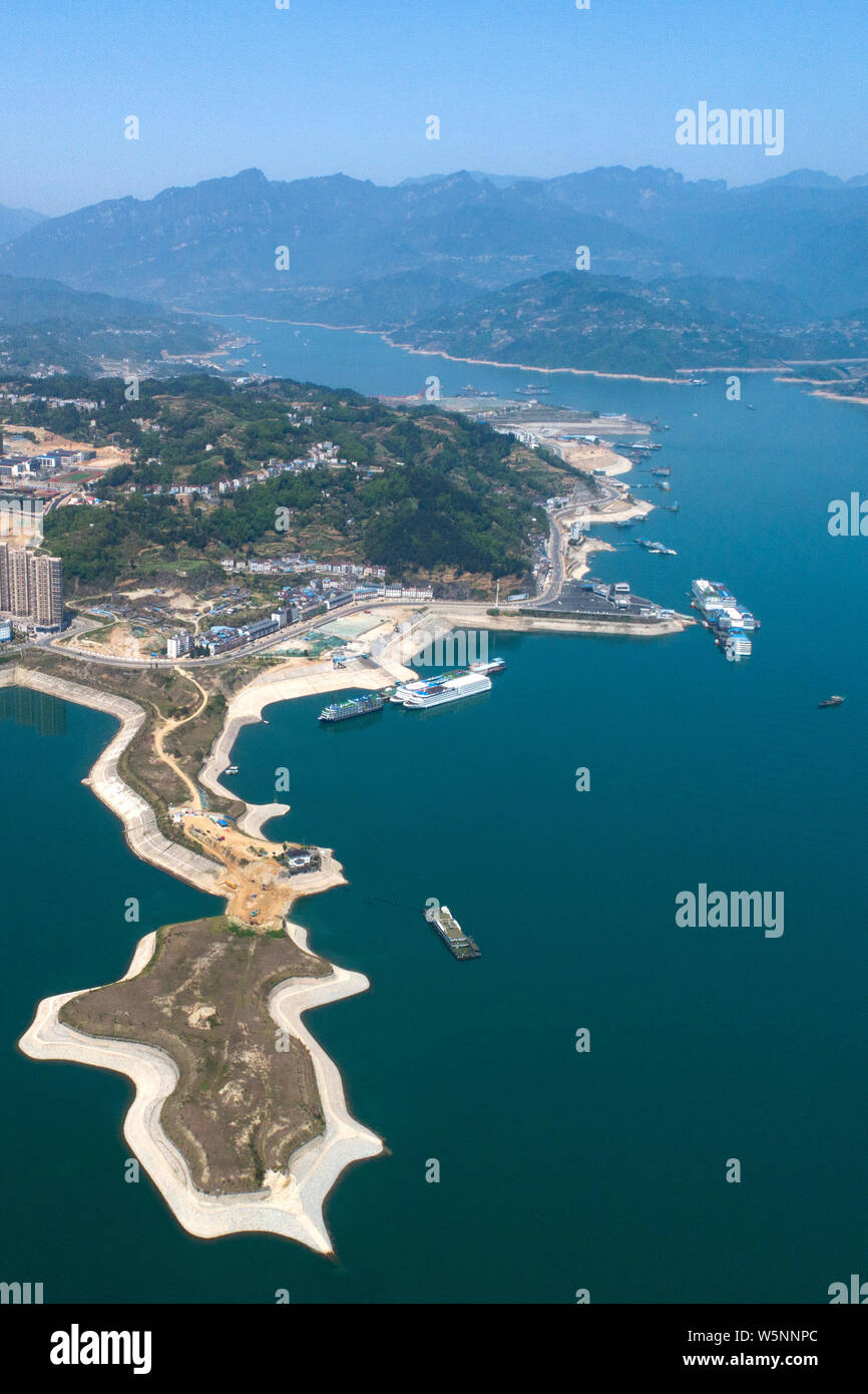 An aerial view of the Three Gorges Dam operated by China Three Gorges ...