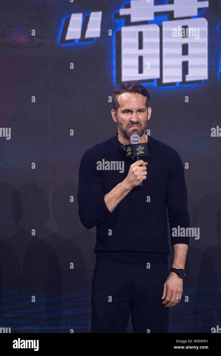 Canadian-American actor Ryan Reynolds attends a press conference for ...
