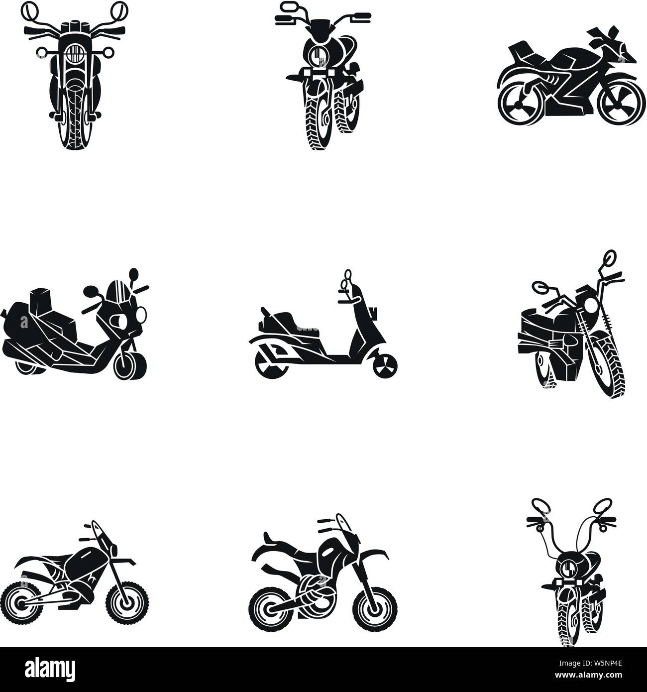 Motorcycle icon set. Simple set of 9 motorcycle vector icons for web ...