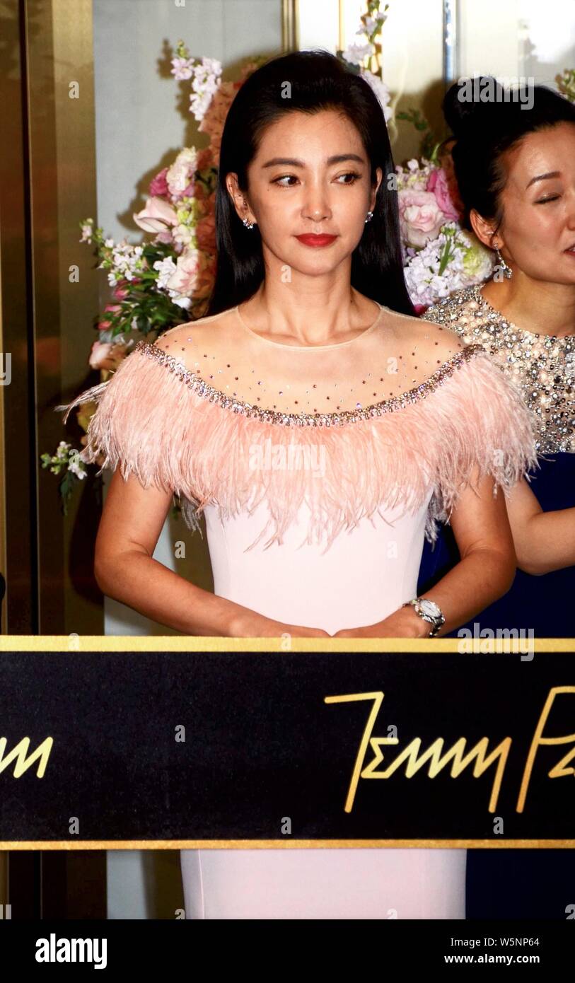 Chinese actress Li Bingbing attends the ribbon-cutting ceremony for ...