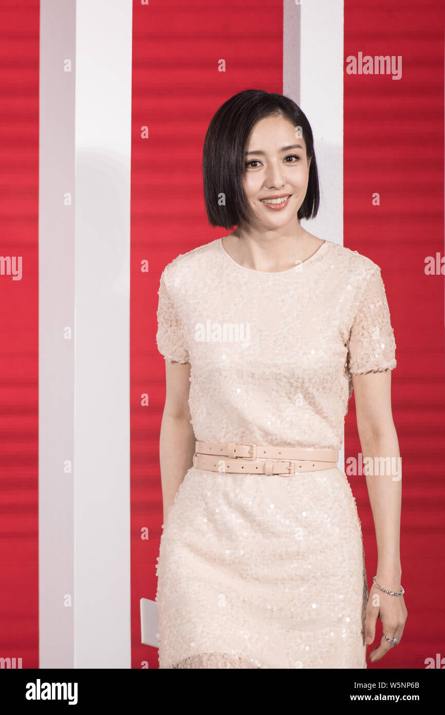 Chinese actress Tong Liya attends a press conference for the film ...