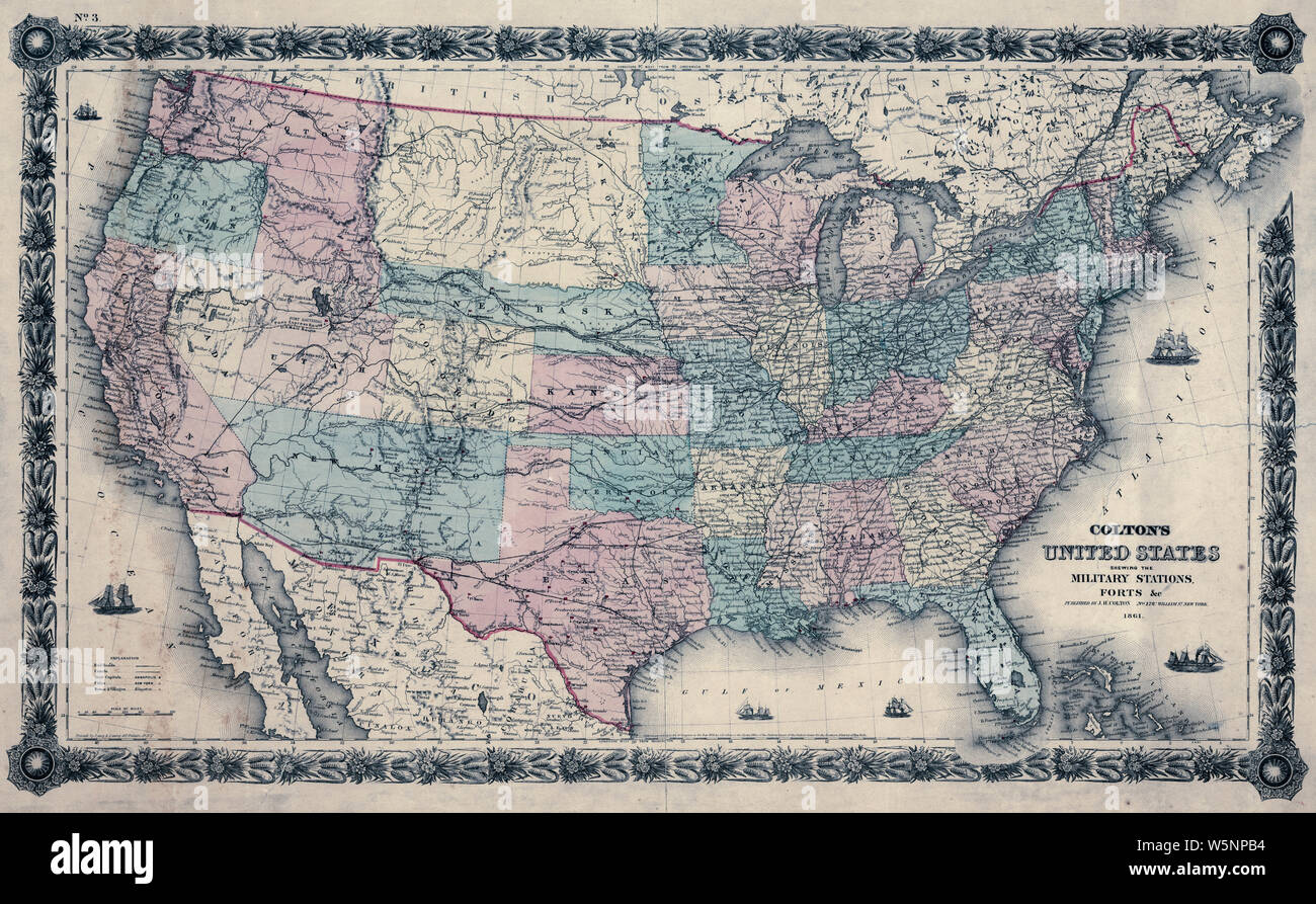 Colton map of north america hi-res stock photography and images - Alamy