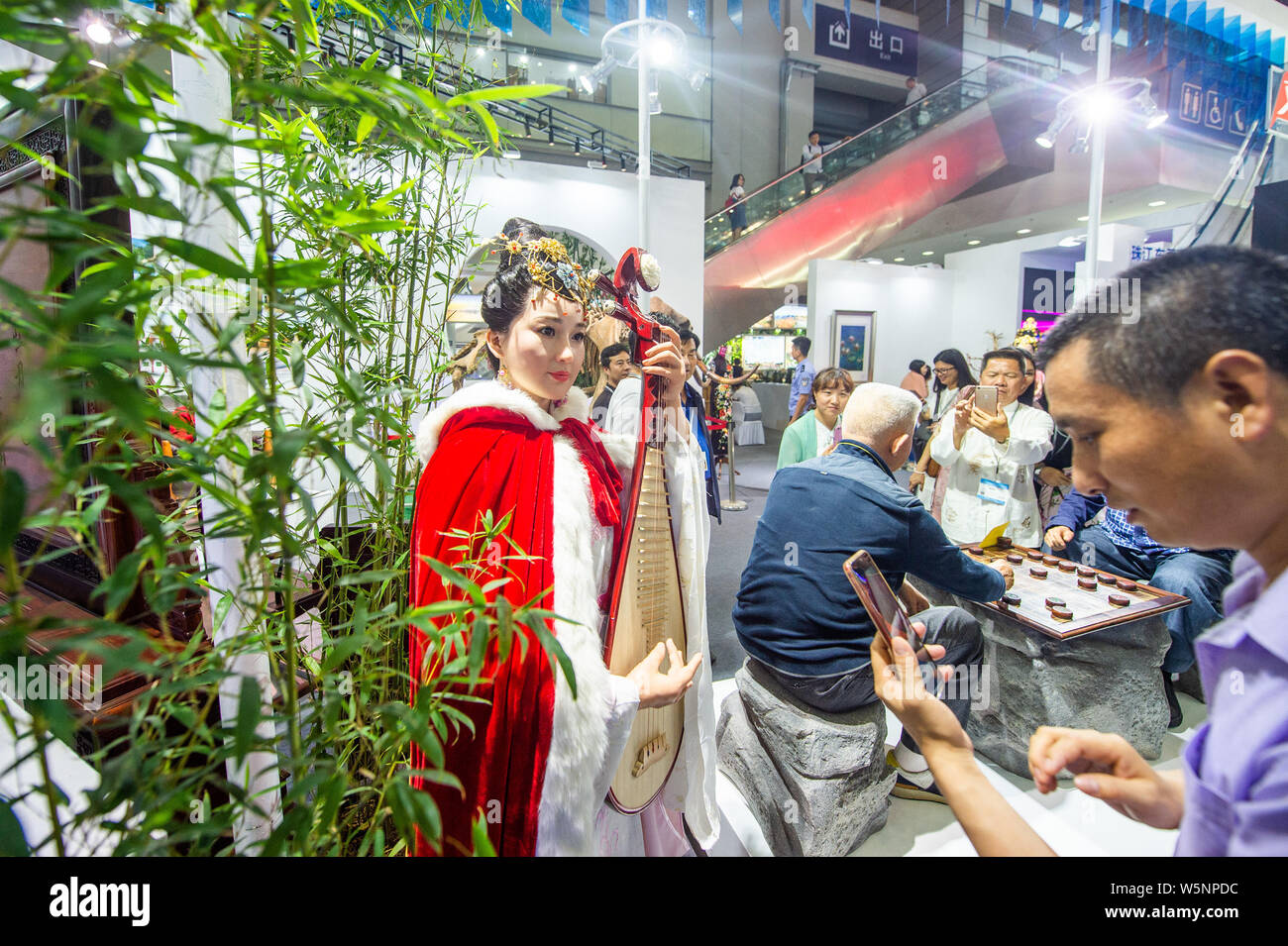 A wax figure featuring shape of a Chinese ancient beauty is displayed ...