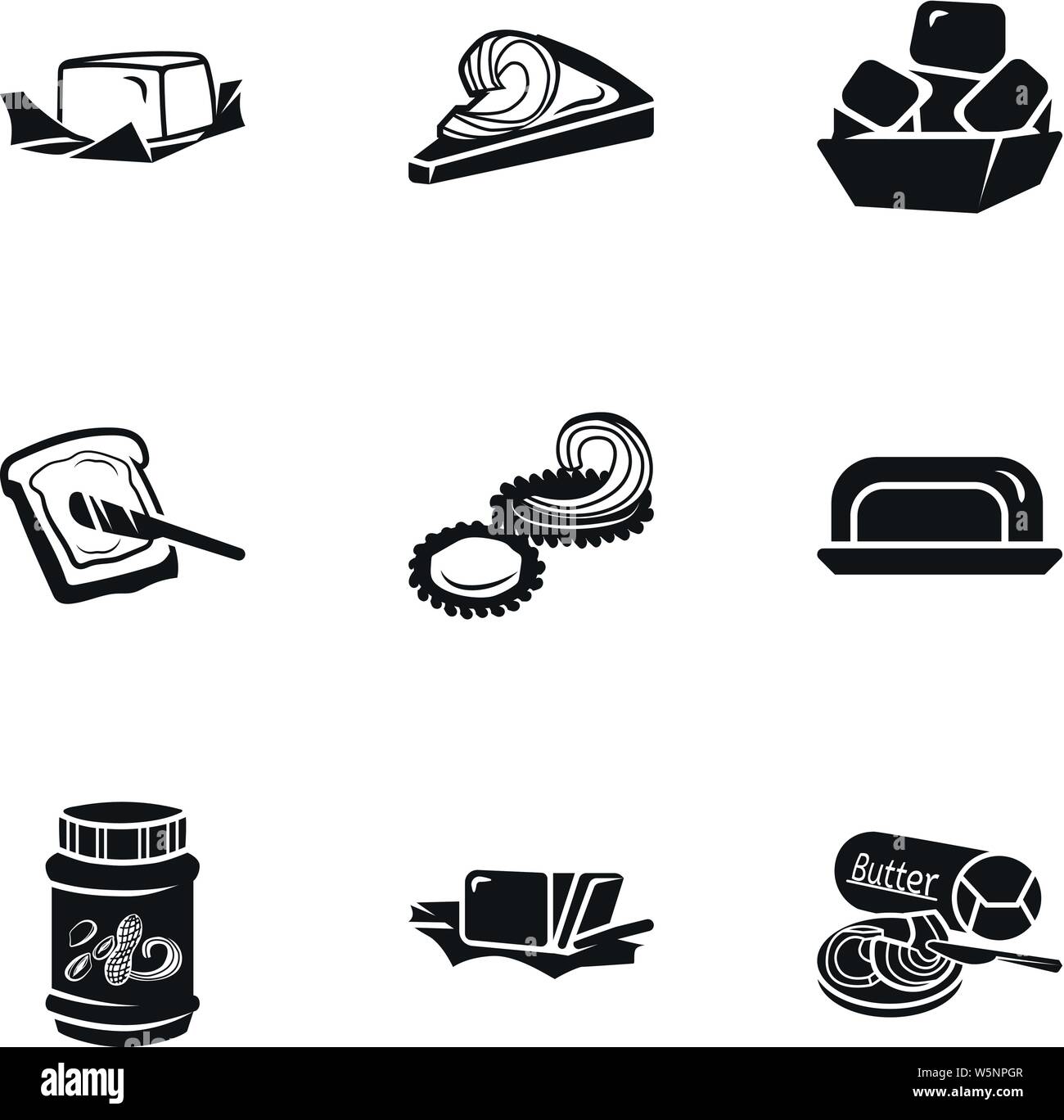 Margarine icon set. Simple set of 9 margarine vector icons for web ...