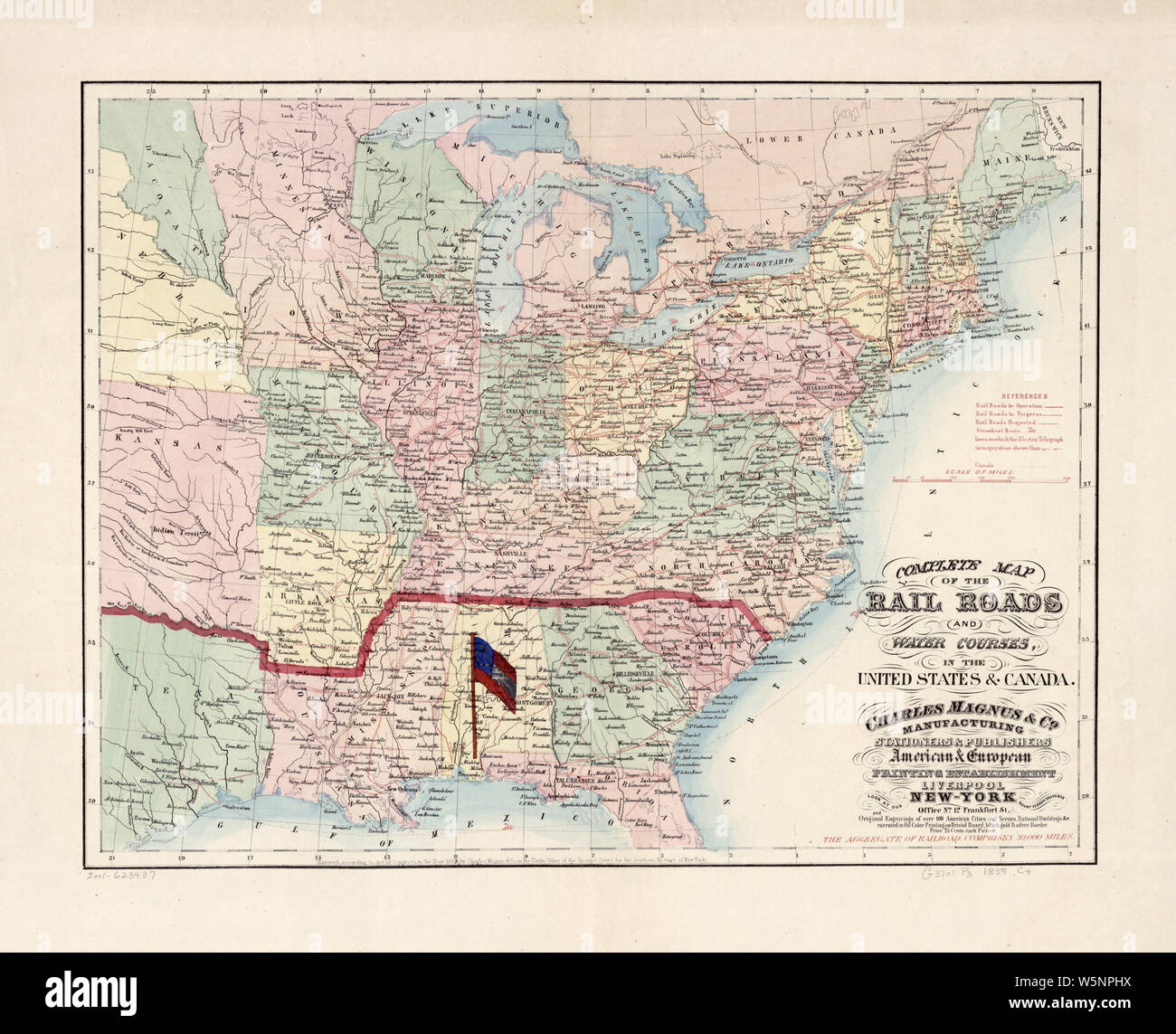 Civil War Maps 0323 Complete map of the rail roads and water courses in ...