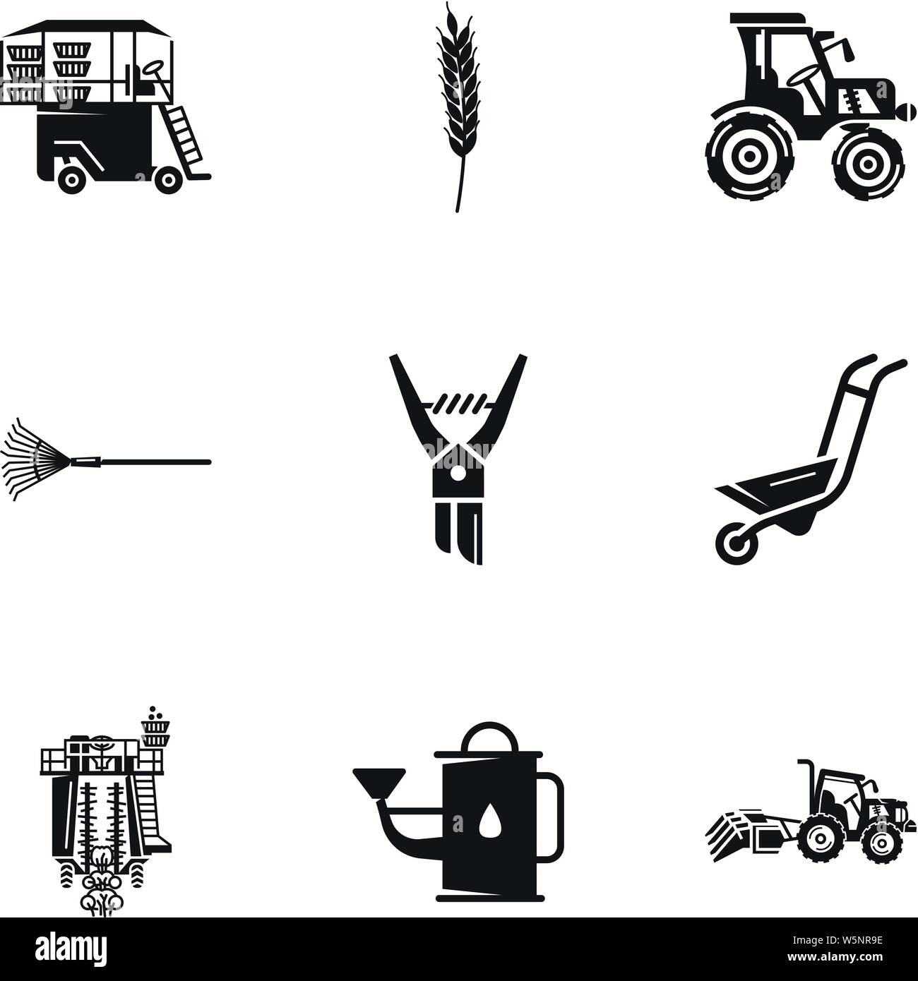 Farmer Tools Clipart Icons