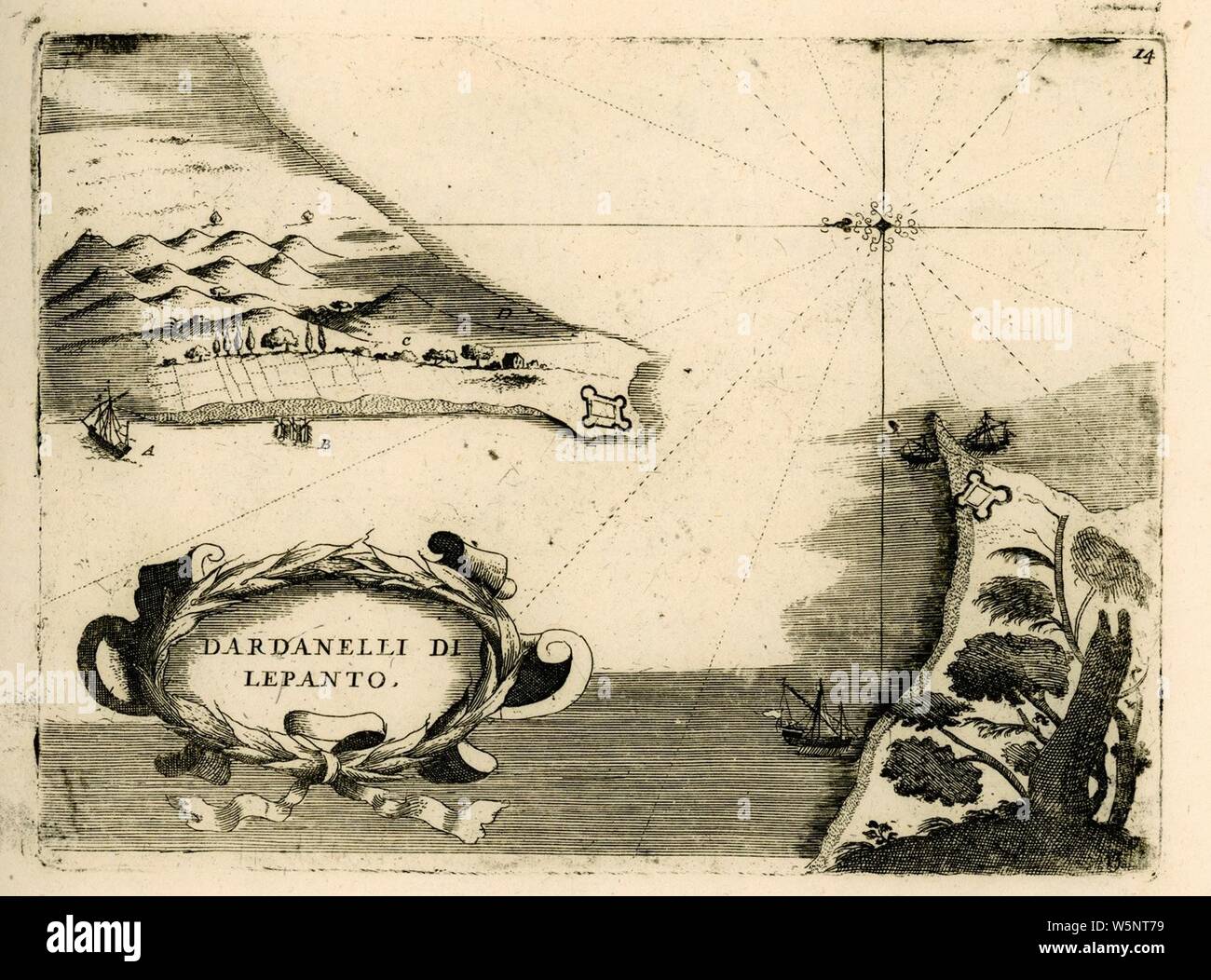 Dardanelli di Lepanto - Coronelli Vincenzo - 1688 Stock Photo - Alamy