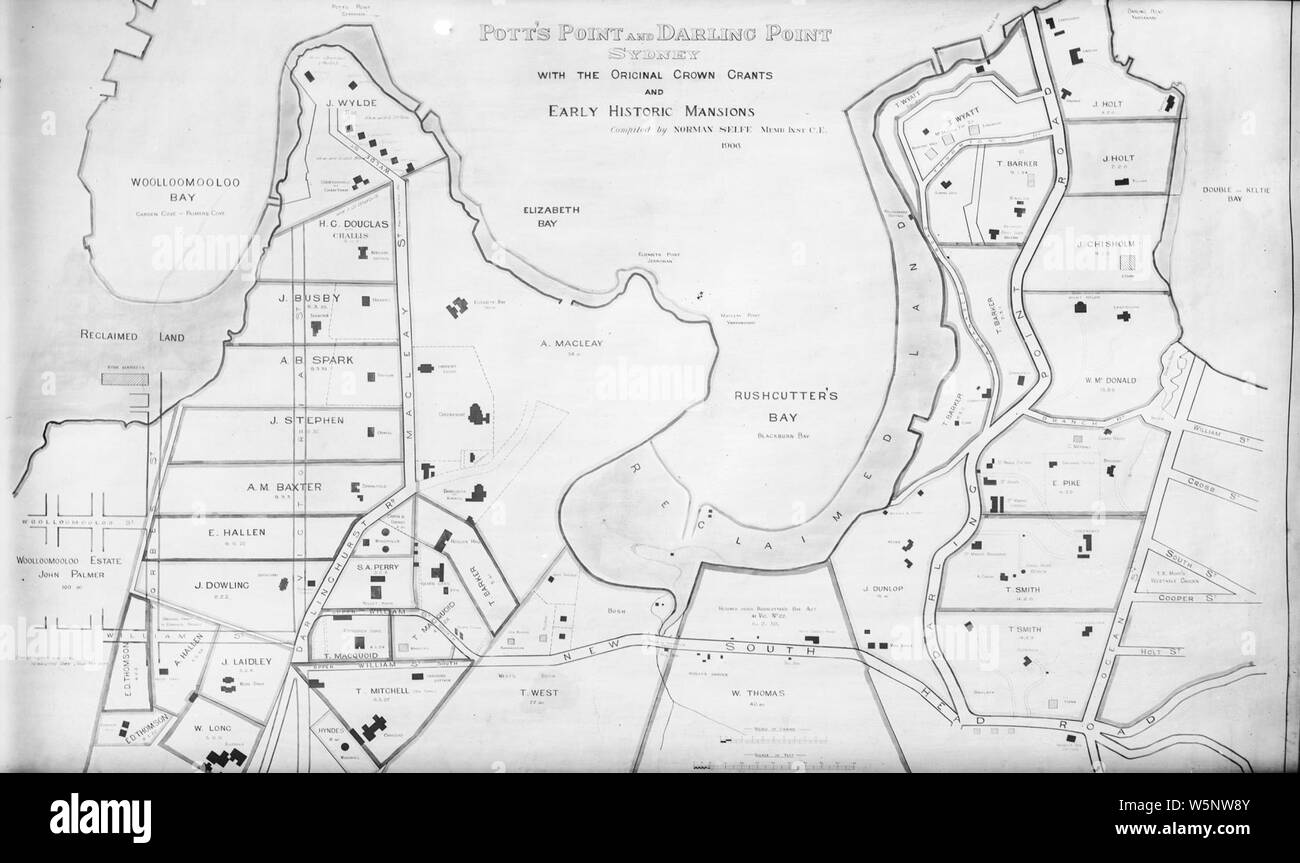 Darling Point Original Crown Grants Stock Photo - Alamy