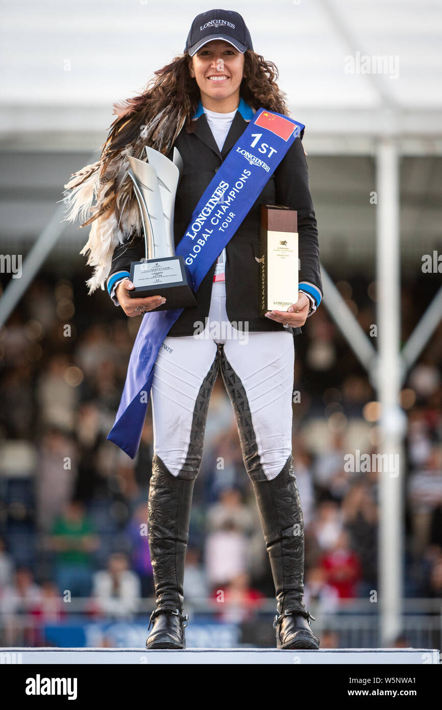 Danielle Goldstein poses during an awarding ceremony after the CSI5 1 ...