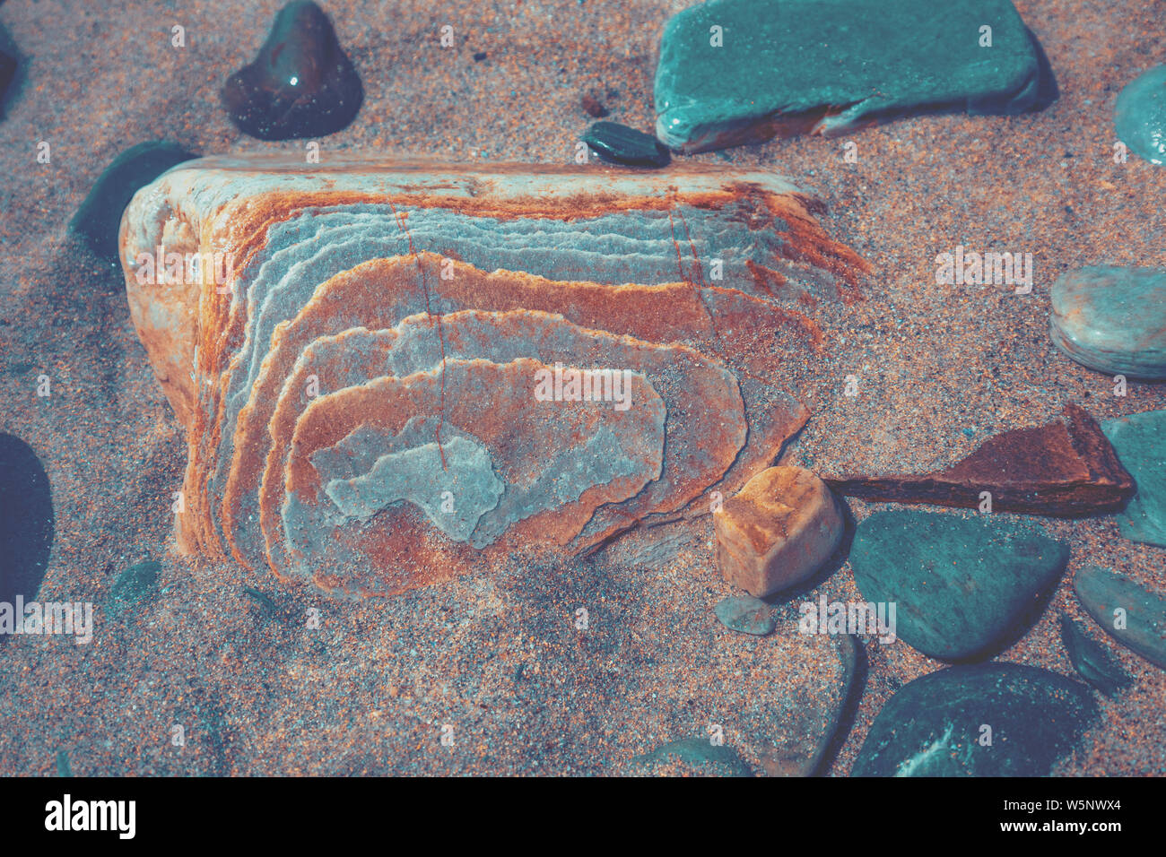 Abstract nature pebbles texture background. Fragment of sand and pebble ...