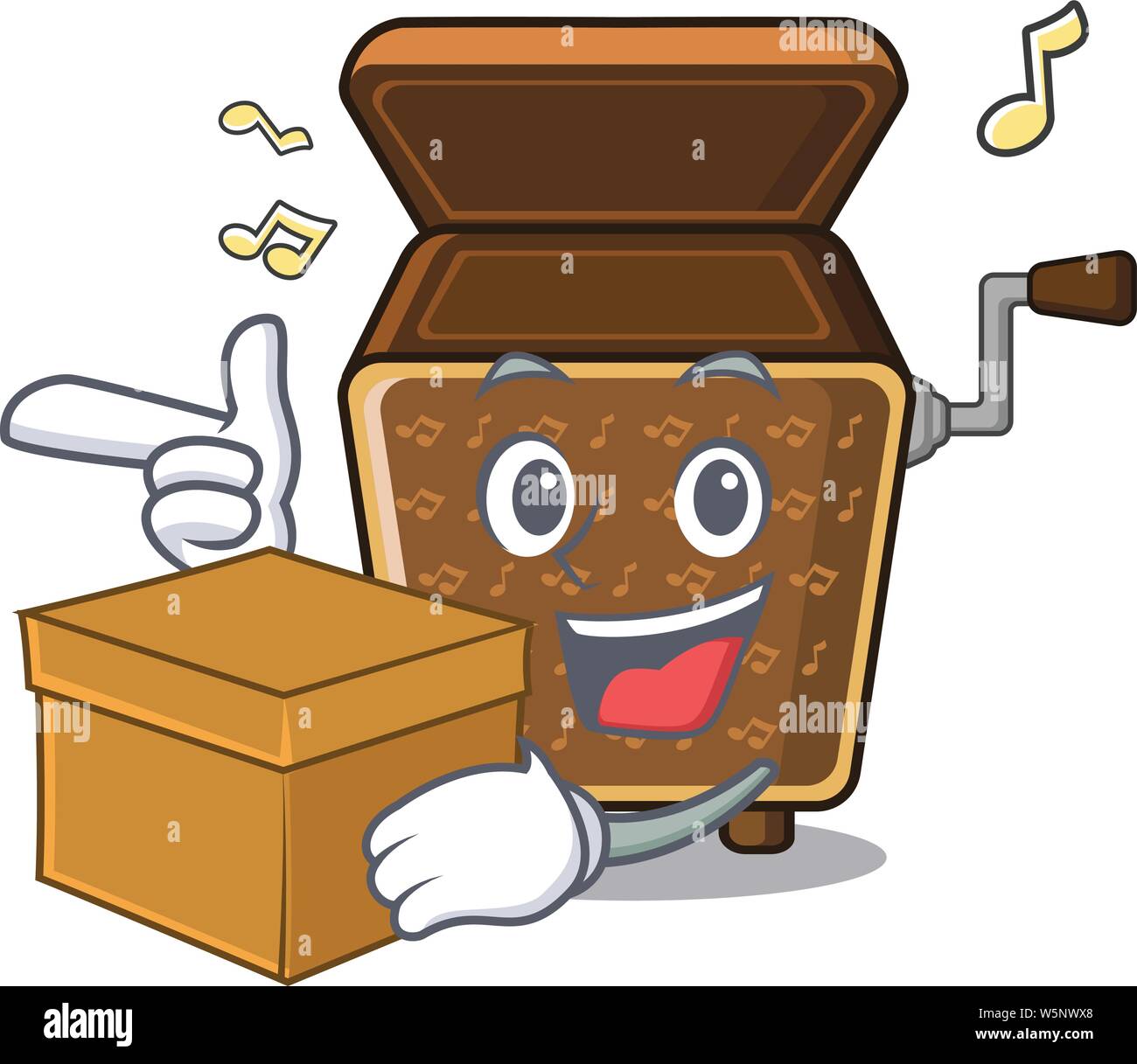 With box music box isolated with the cartoon vector illustration Stock ...