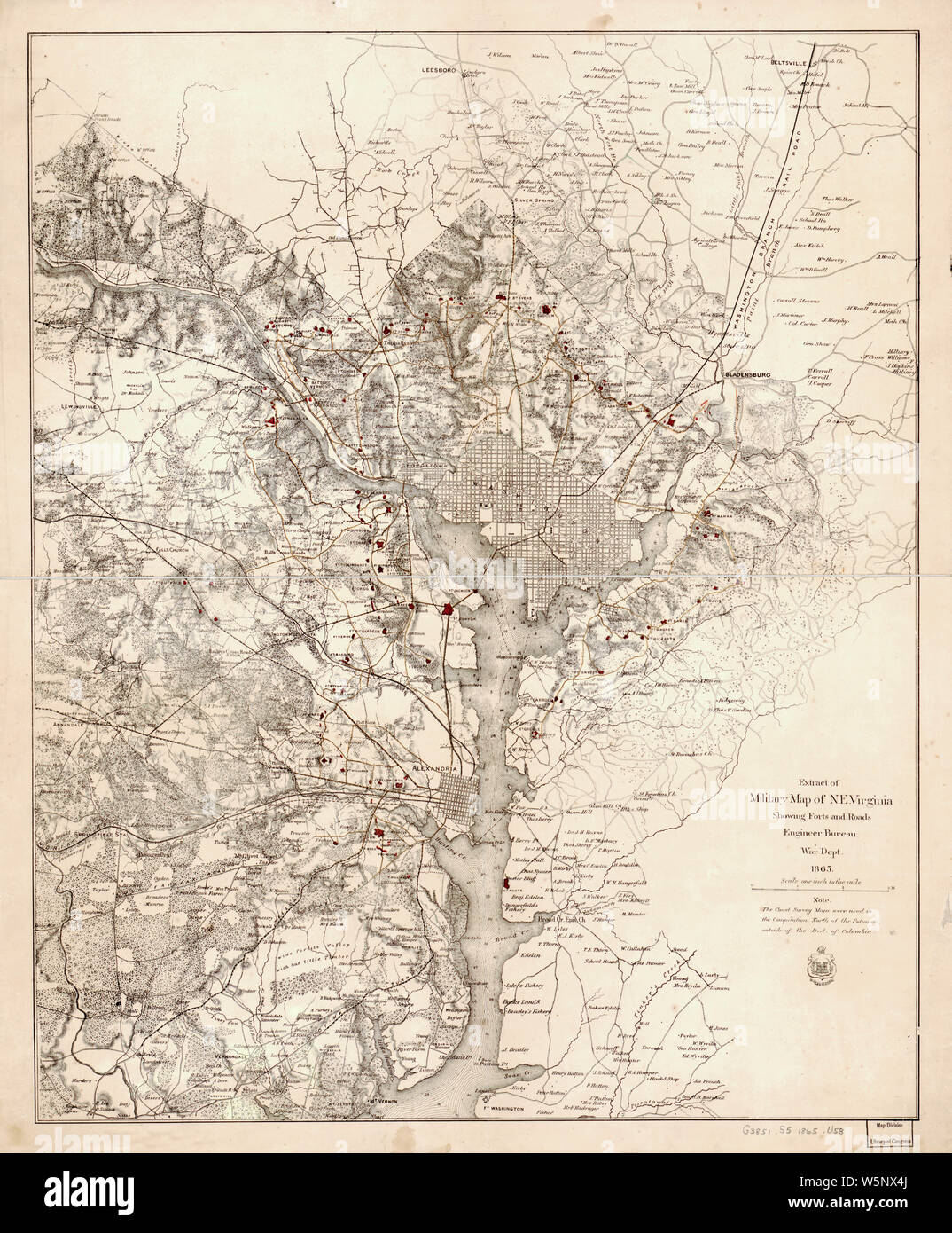 Civil War Maps 0363 Extract of military map of NE Virginia showing ...