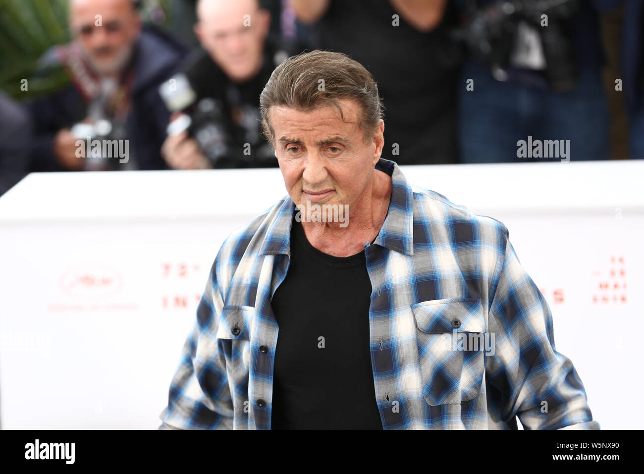 American actor and director Sylvester Stallone poses during a photocall ...