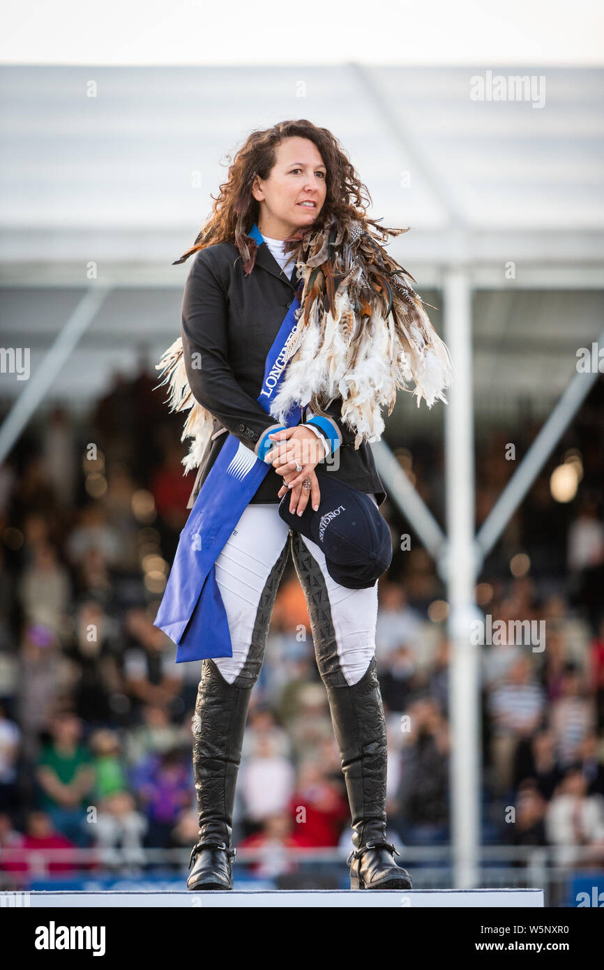 Danielle Goldstein poses during an awarding ceremony after the CSI5 1 ...