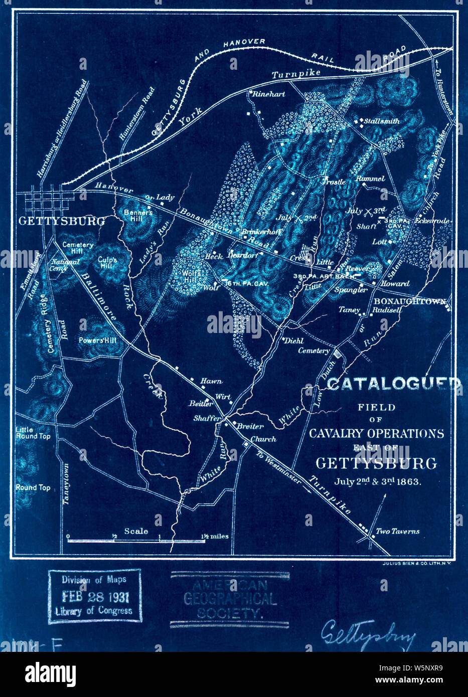 Civil War Maps 0370 Field of cavalry operations east of Gettysburg July ...