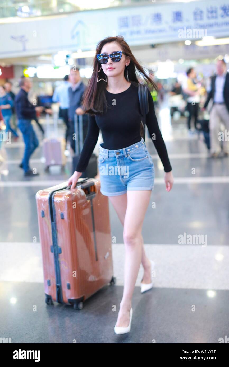 Chinese actress Crystal Zhang or Zhang Tian'ai arrives at the Beijing ...