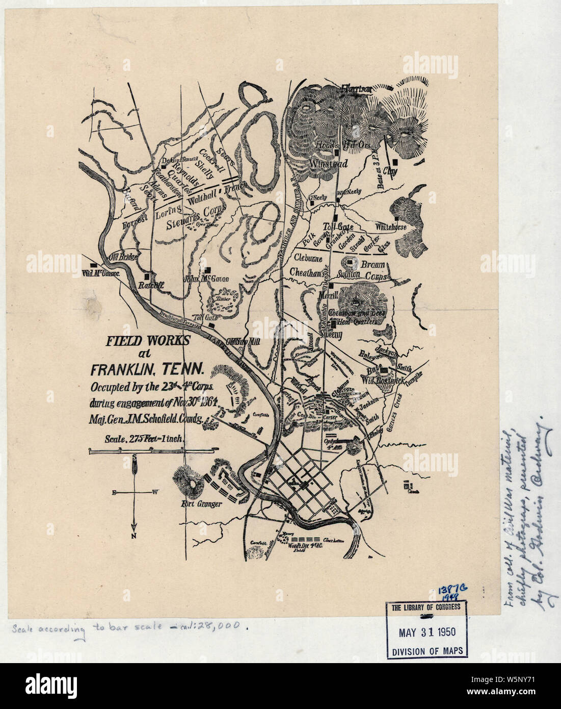 Civil War Maps 0375 Field works at Franklin Tenn occupied by the 23d ...