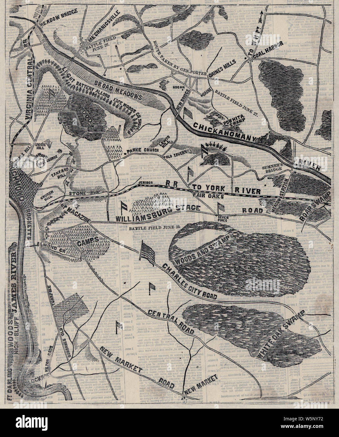 Civil War Maps 0373 Field of McClellan's operations scene of the recent ...