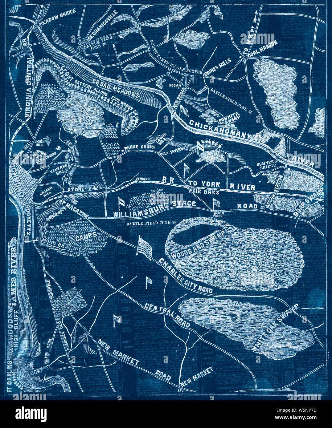 Civil War Maps 0373 Field of McClellan's operations scene of the recent ...