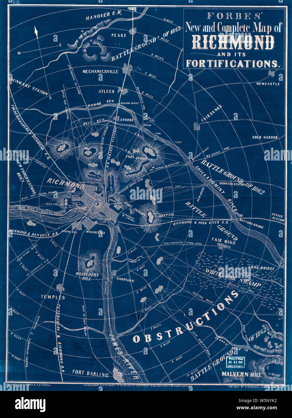 Civil War Maps 0381 Forbes' new and complete map of Richmond and its ...