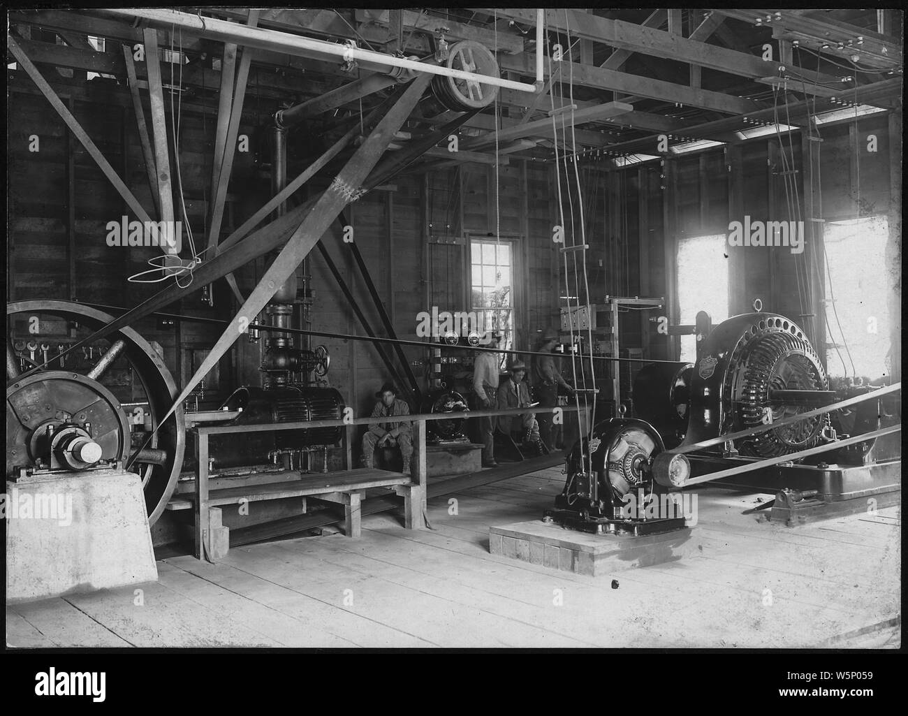Interior of temporary power house.; Scope and content: Photograph from ...