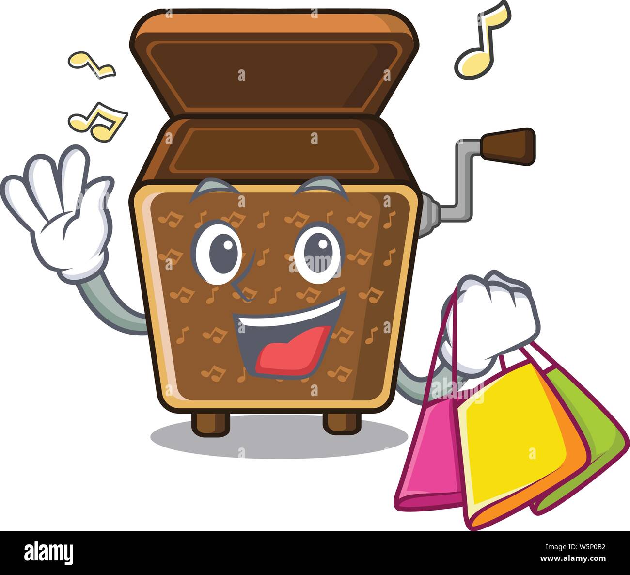 Shopping music box isolated with the cartoon vector illustration Stock ...