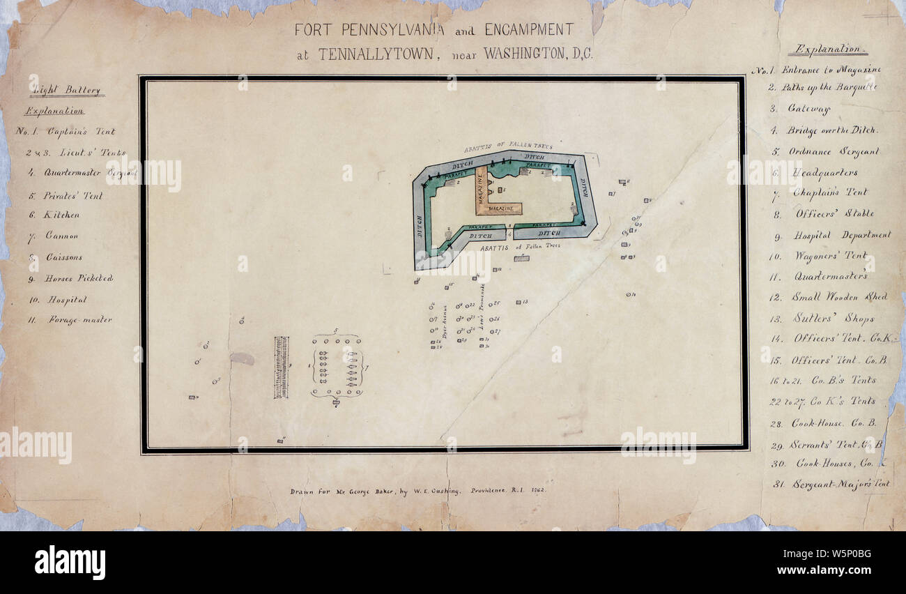 Civil War Maps 0392 Fort Pennsylvania and encampment at Tennallytown ...