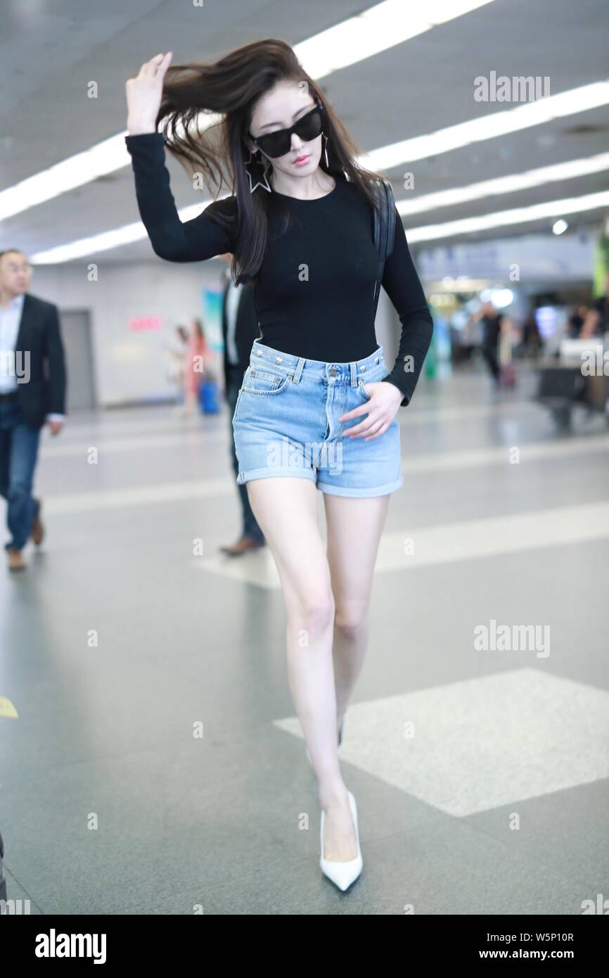 Chinese actress Crystal Zhang or Zhang Tian'ai arrives at the Beijing ...