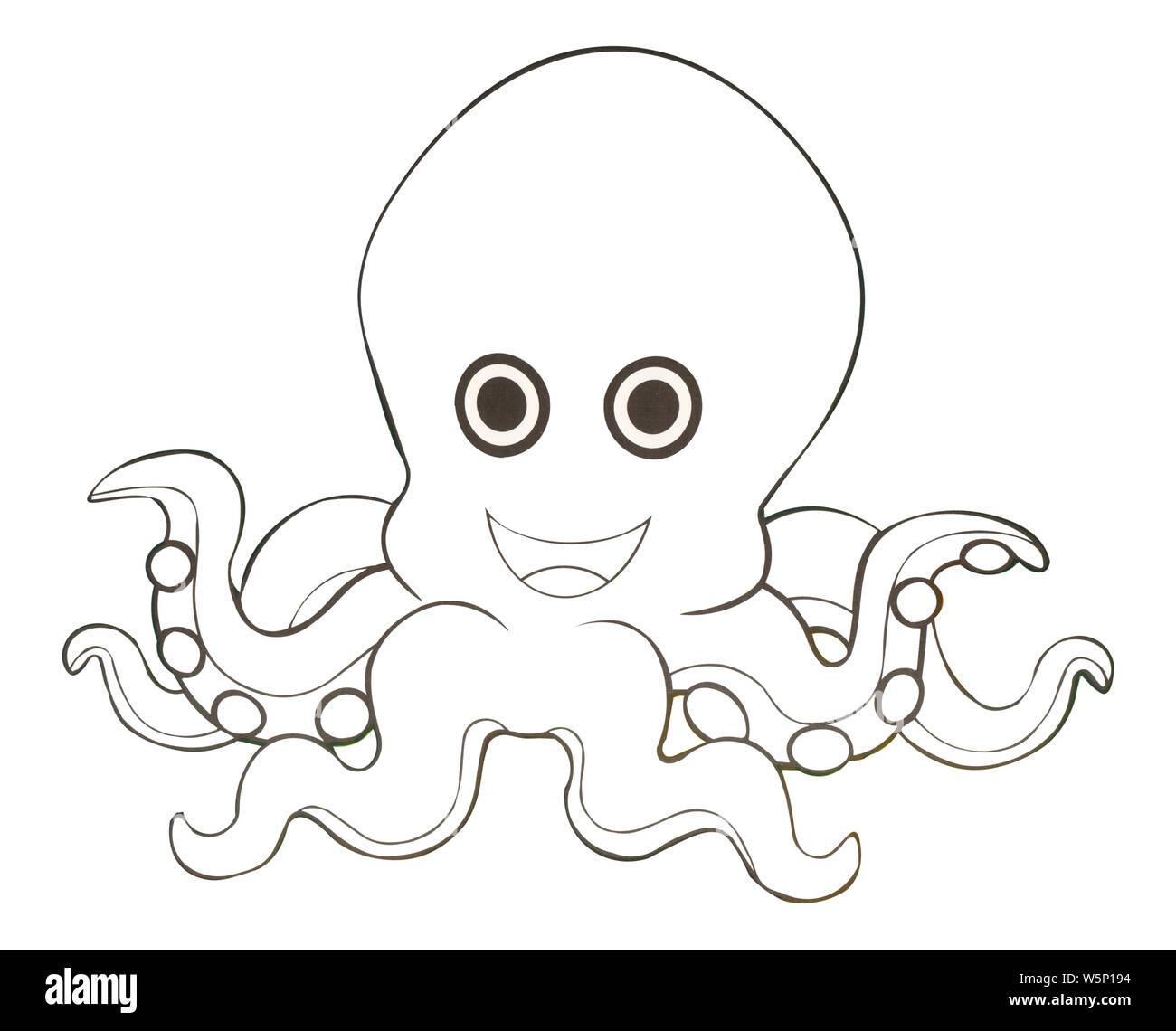 Illustration drawing in black contour of animals, birds and sea ...