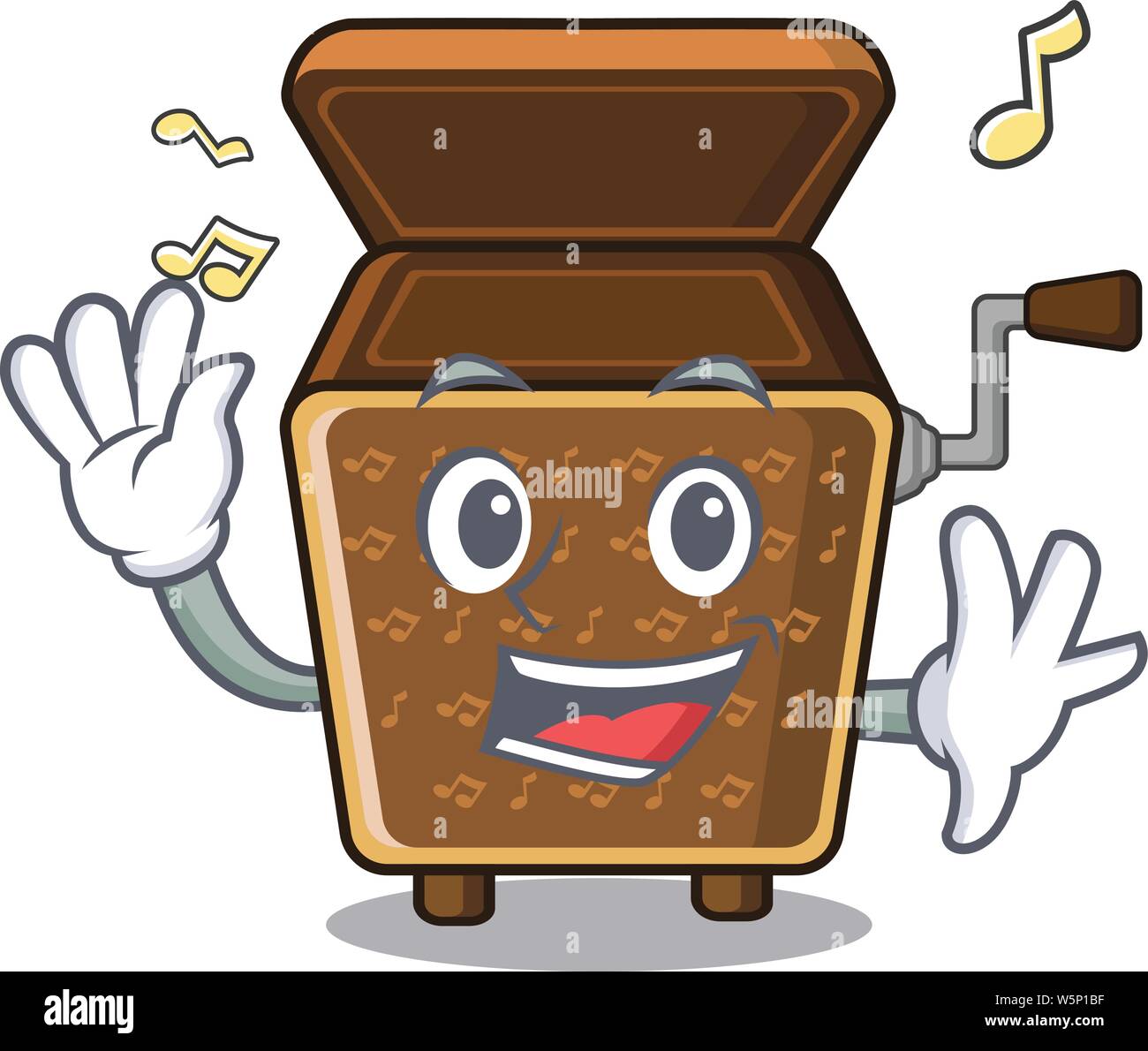 Waving music box isolated with the cartoon vector illustration Stock ...