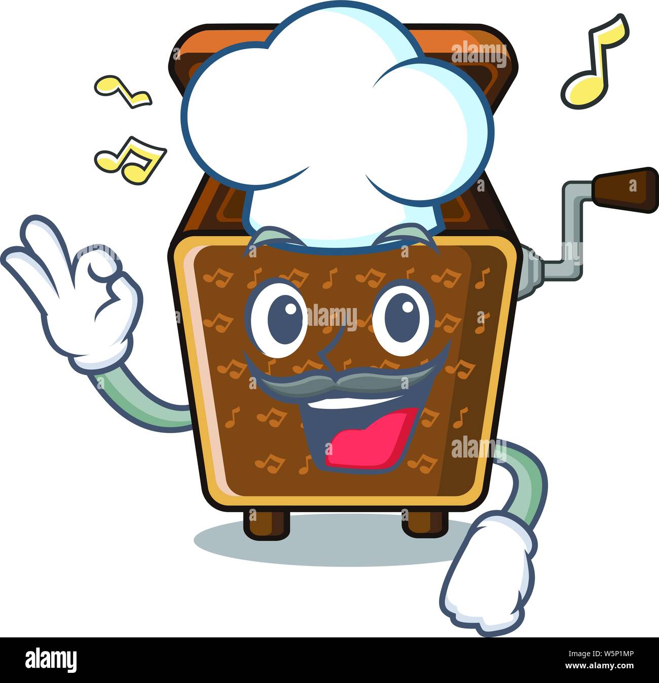 Chef music box isolated with the cartoon vector illustration Stock ...
