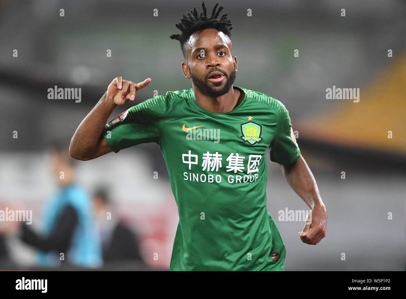 French-born Congolese football player Cedric Bakambu of Beijing Sinobo ...