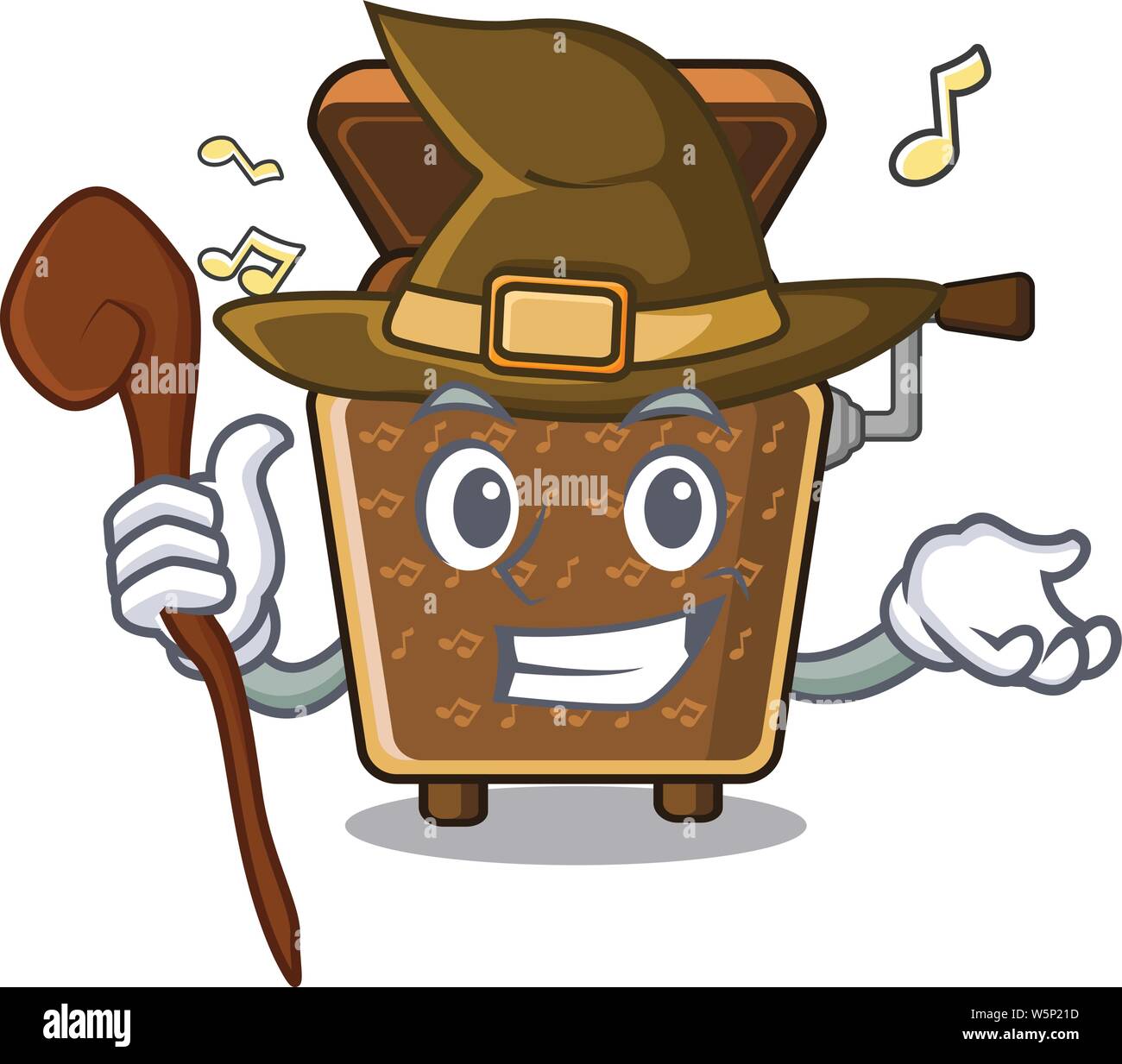 Witch music box in the character shape vector illustration Stock Vector ...