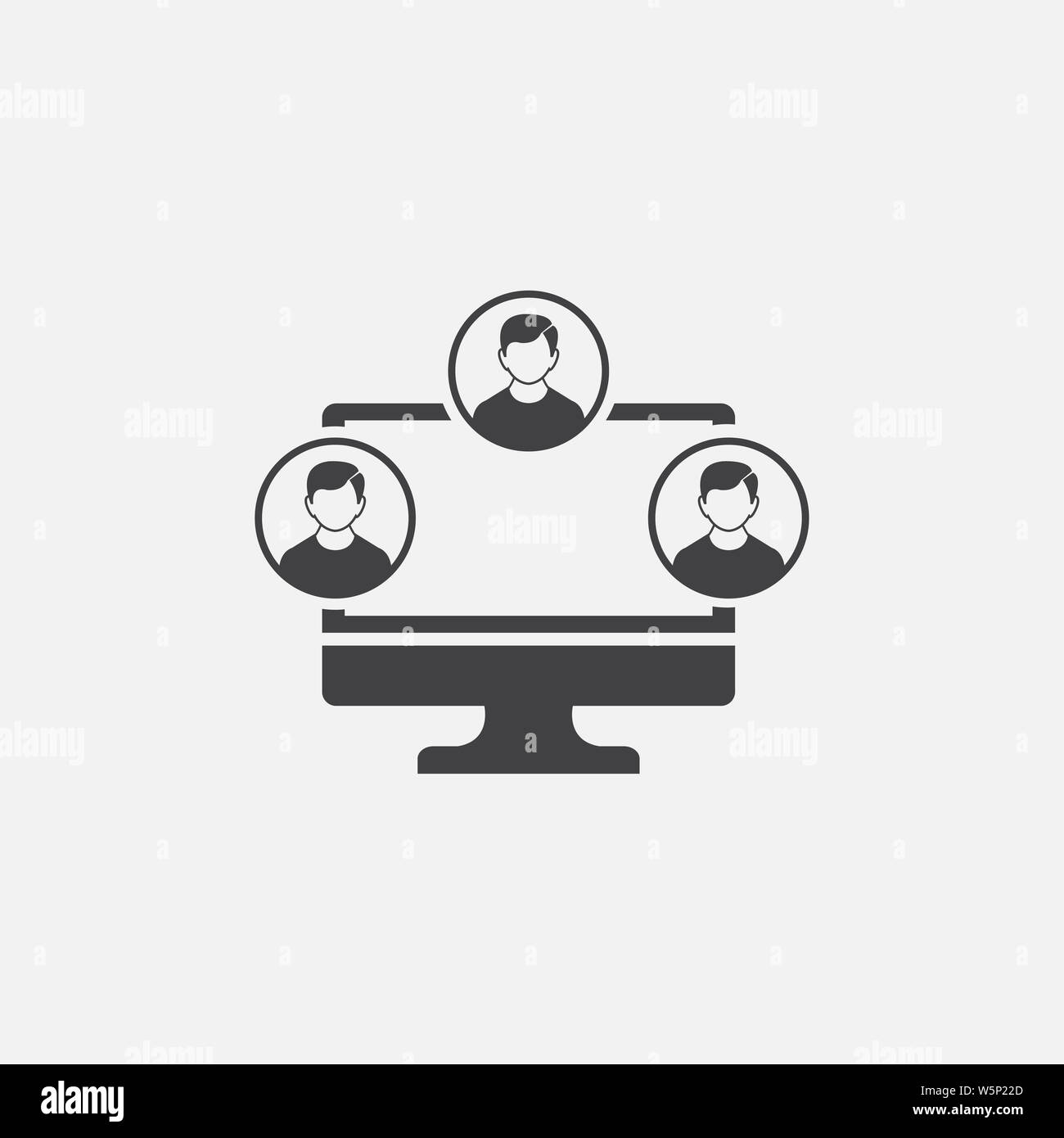 Virtual Team glyph icon. Monochrome style design simple element. Black ... Virtual Team glyph icon. Monochrome style design simple element. Black ...