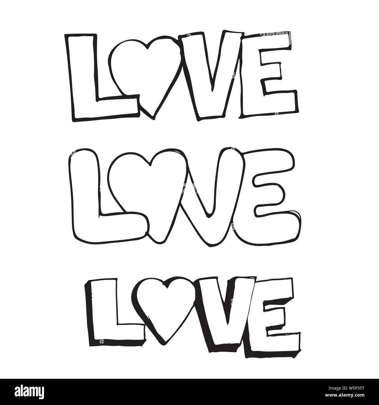 Love handwritten lettering design text Stock Vector Image & Art - Alamy