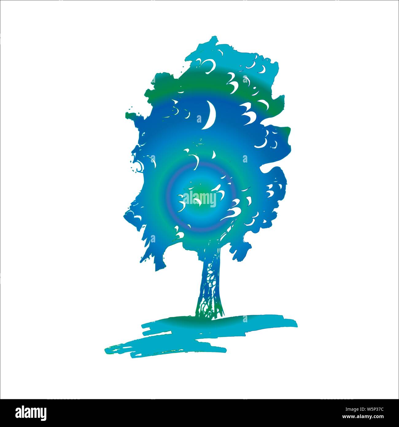Gradient illustration of a tree and ohm in it Stock Vector Image & Art ...