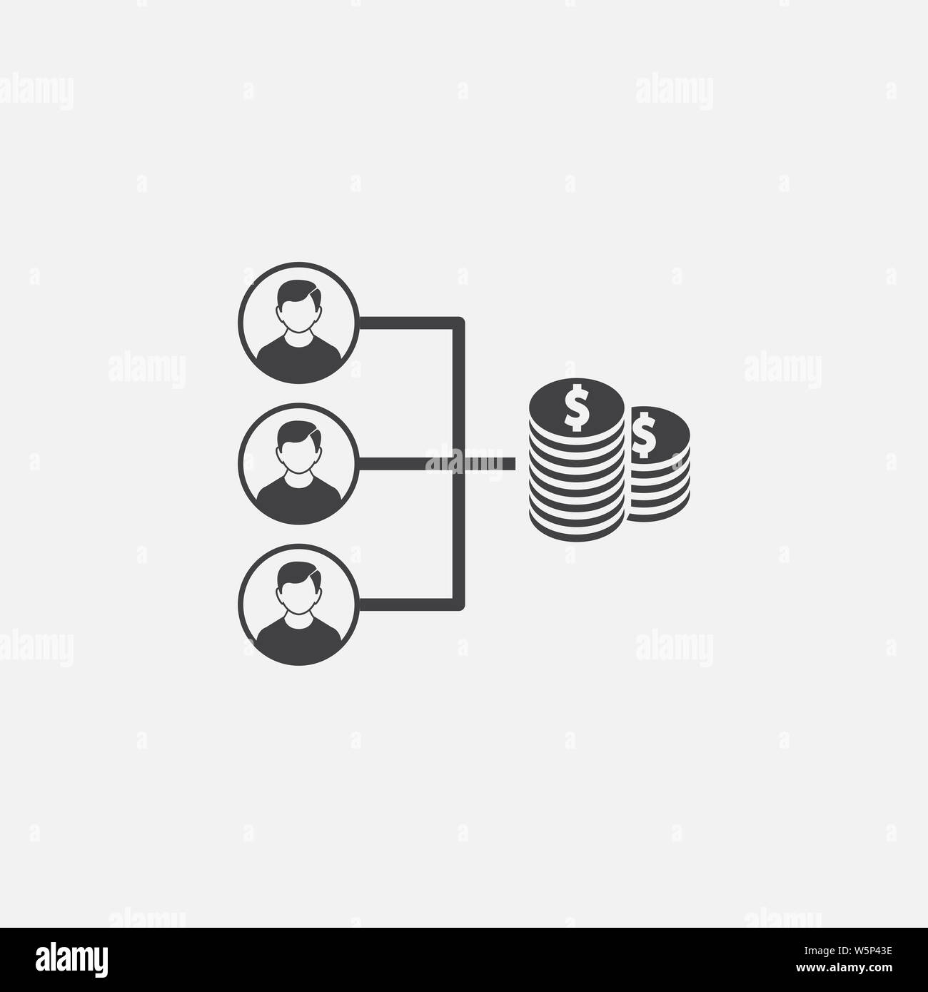 Contribution glyph icon. Monochrome style design simple element. Black ...