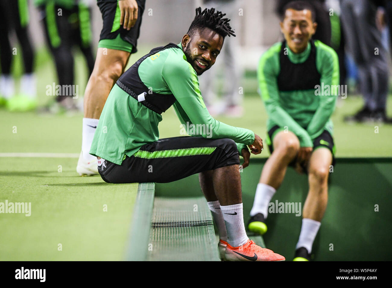 French-born Congolese football player Cedric Bakambu of China's Beijing ...