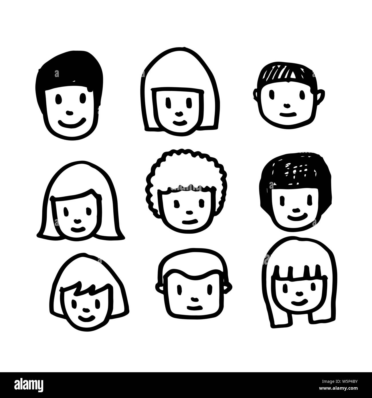 People face icon hand draw Stock Vector Image & Art - Alamy