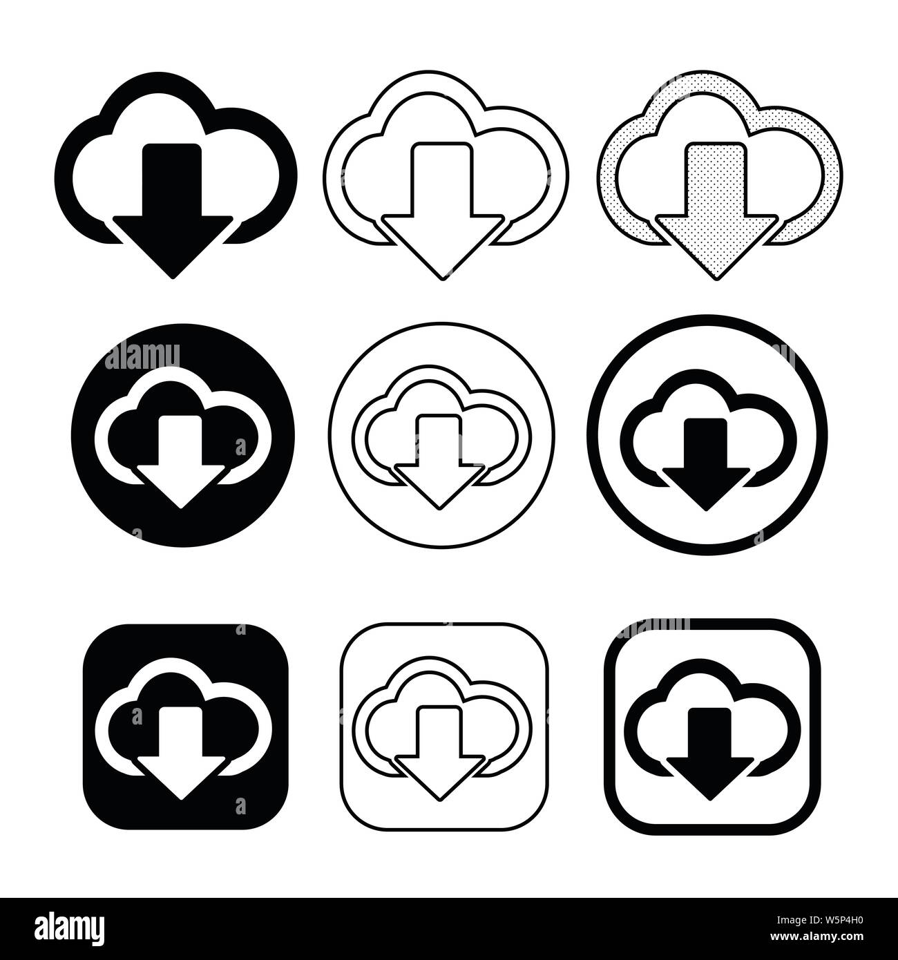 set of simple sign download icon Stock Vector Image & Art - Alamy