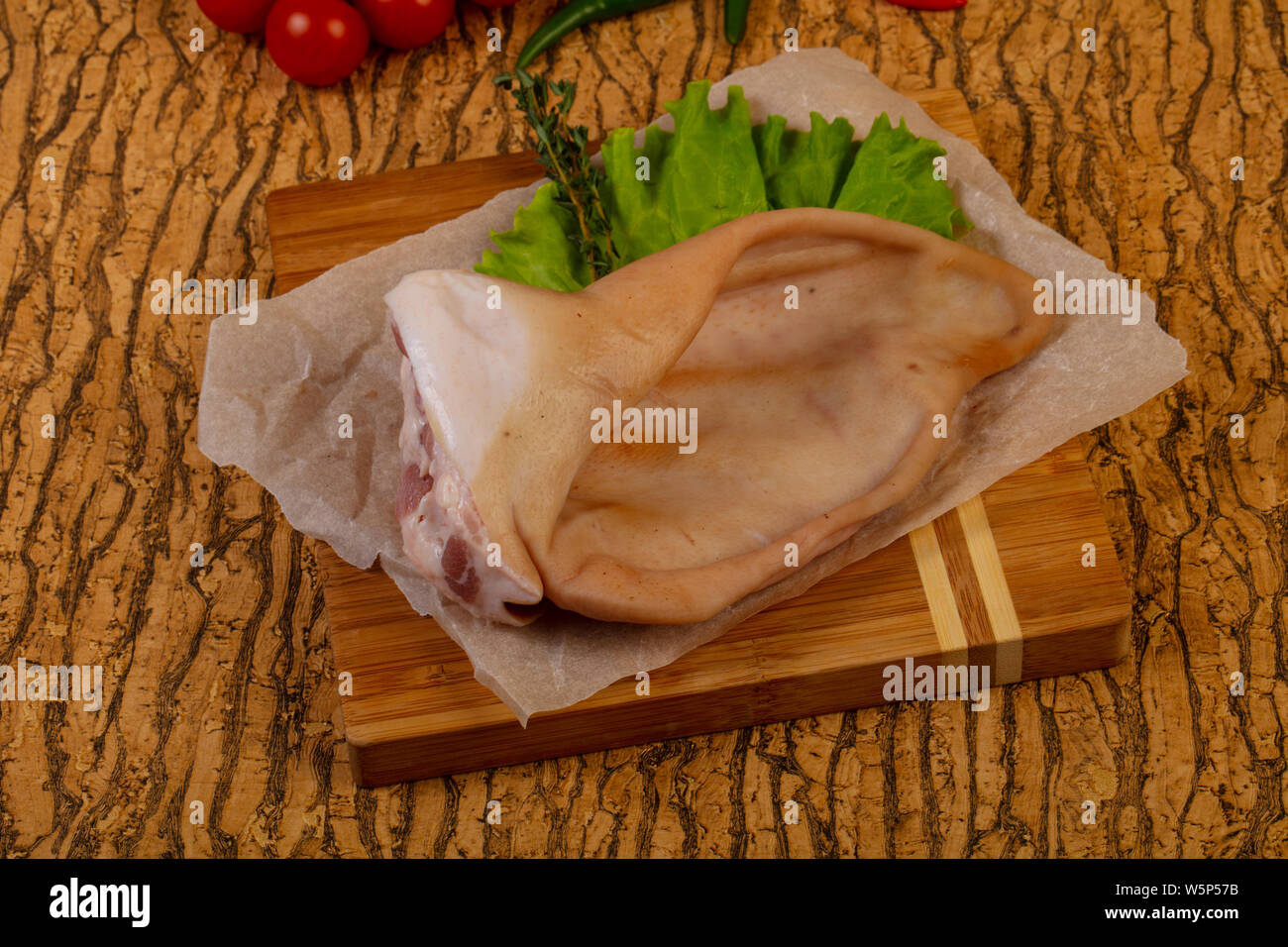 Raw pork ear for cooking Stock Photo - Alamy