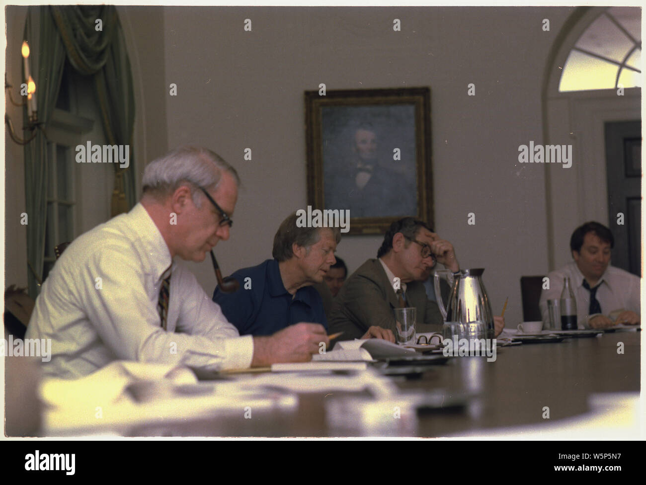 Jimmy Carter and James Schlesinger, et al, working on Energy Speech ...