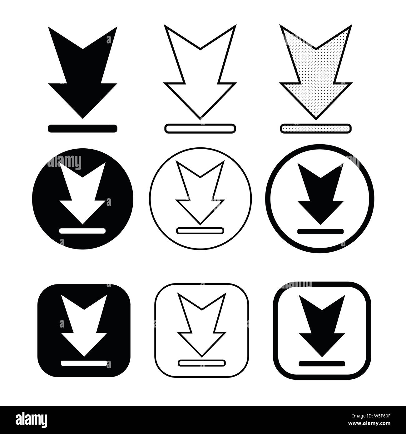 set of simple sign download icon Stock Vector Image & Art - Alamy
