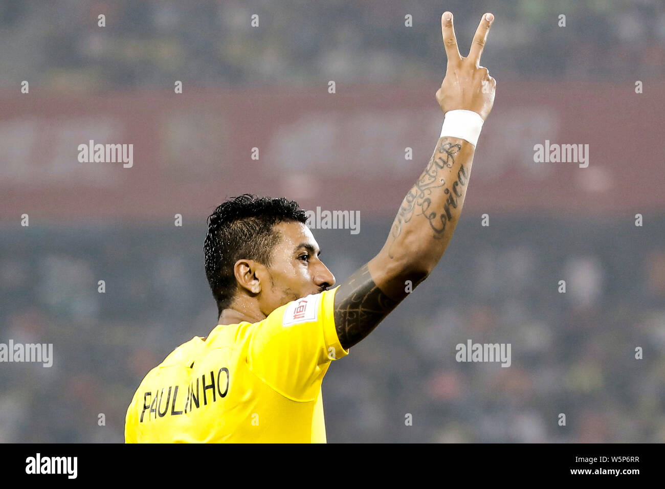 Brazilian football player Paulinho of Guangzhou Evergrande Taobao ...