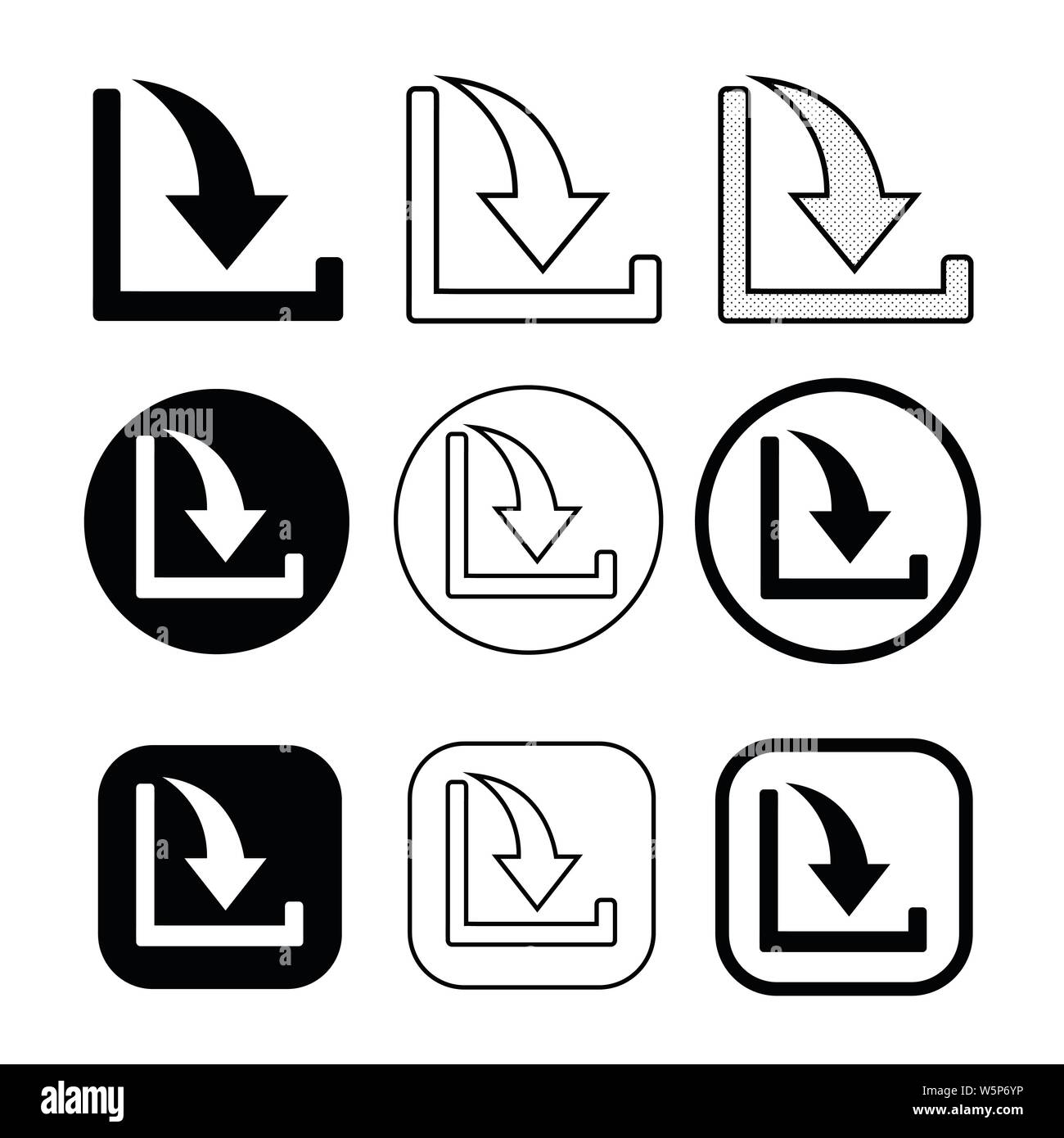 set of simple sign download icon Stock Vector Image & Art - Alamy