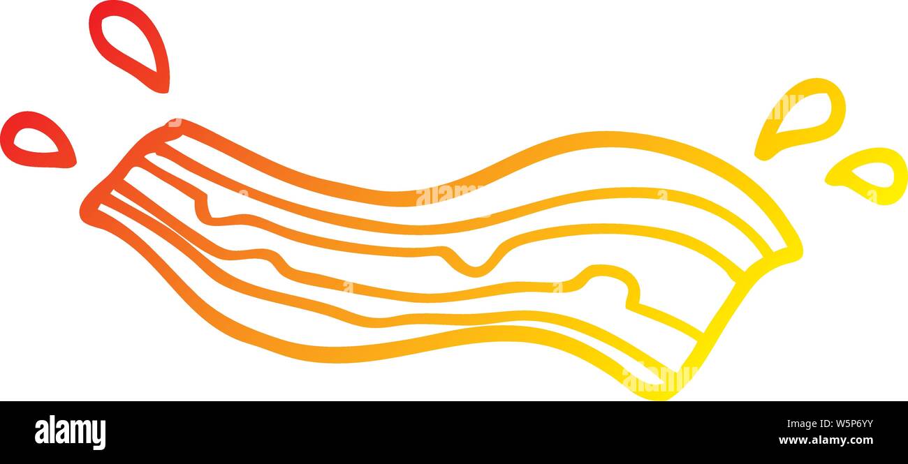 warm gradient line drawing of a cartoon bacon Stock Vector Image & Art ...