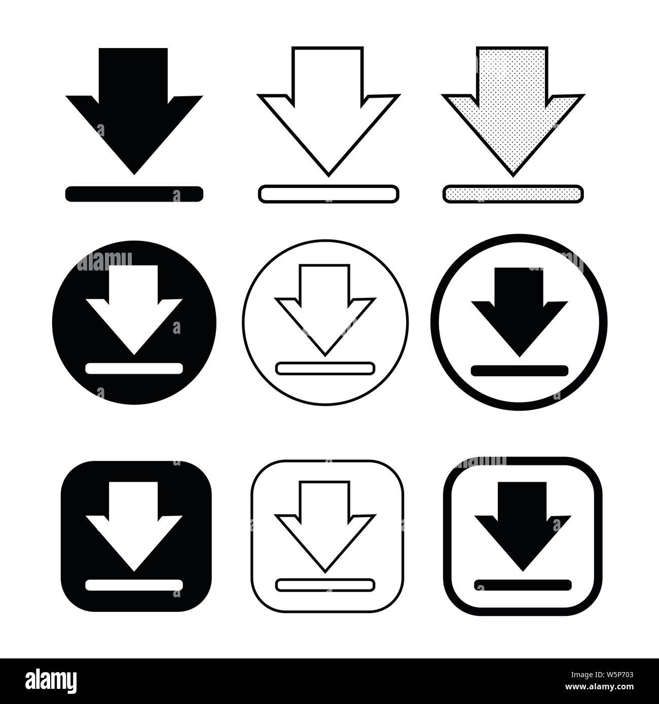 set of simple sign download icon Stock Vector Image & Art - Alamy