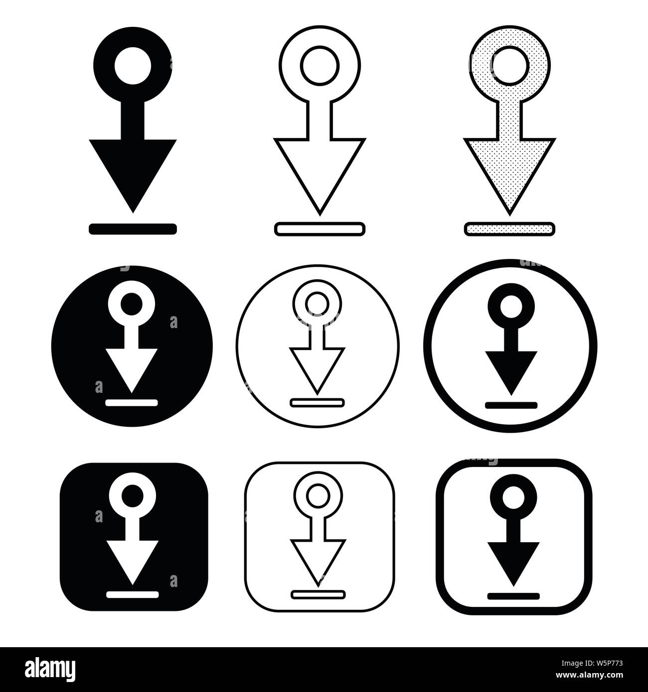 set of simple sign download icon Stock Vector Image & Art - Alamy