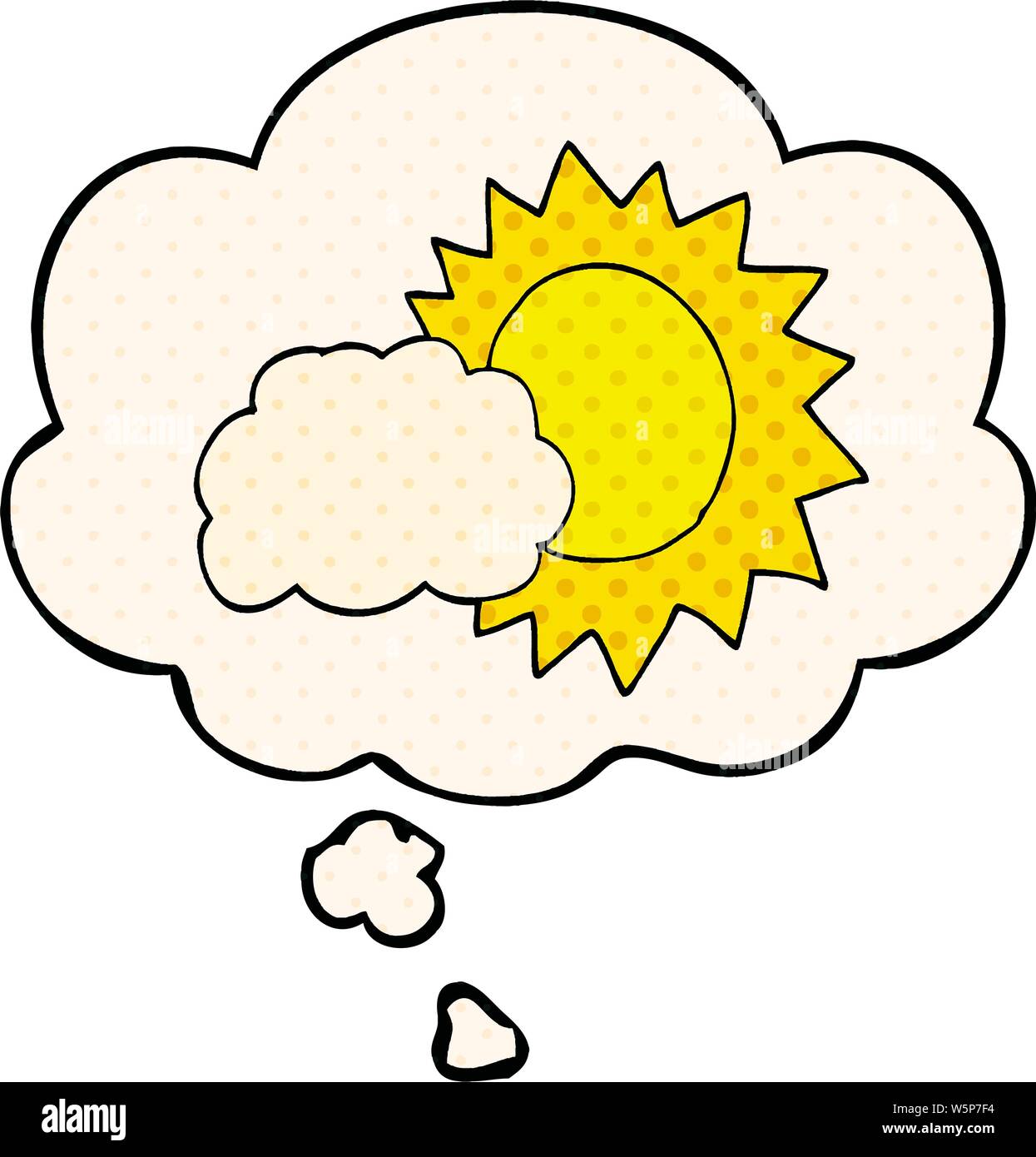 cartoon weather with thought bubble in comic book style Stock Vector ...